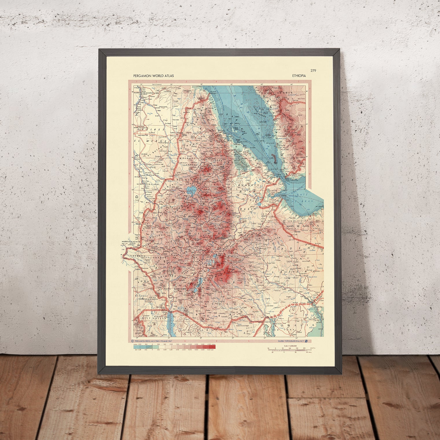 Old Map of Ethiopia, 1967: Addis Ababa, Simien Mountains, Blue Nile Ri ...