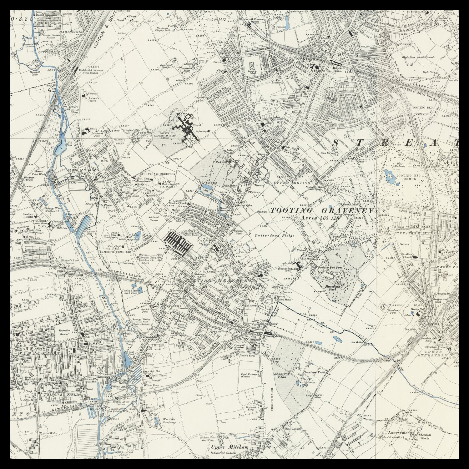 Personalised Old Map of Tooting – The Unique Maps Co.