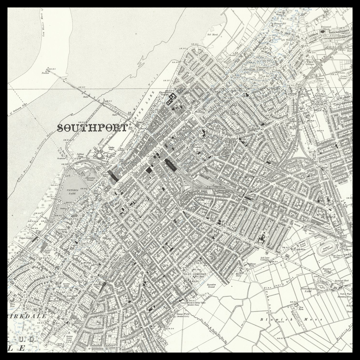 Personalised Old Map of Southport – The Unique Maps Co.