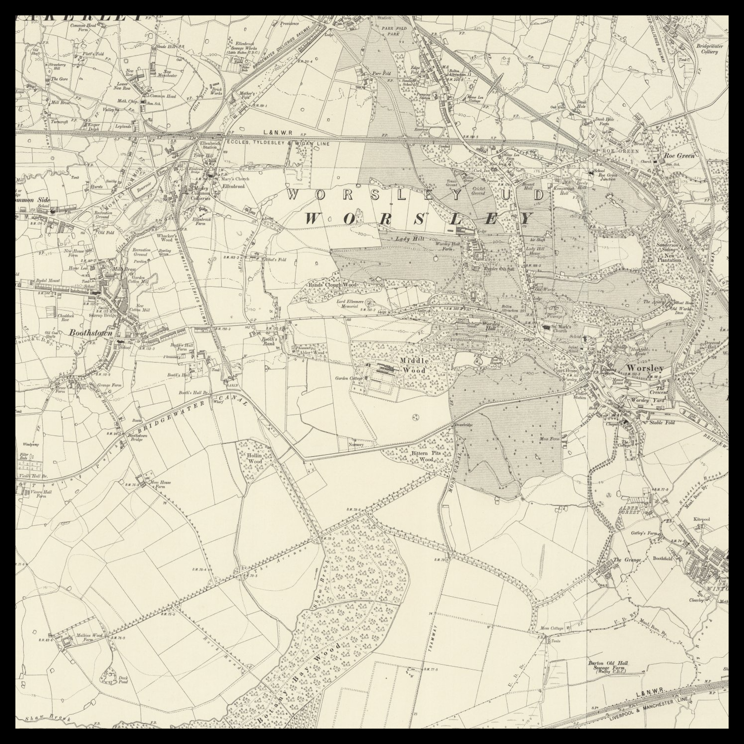 Personalised Old Map of Leigh – The Unique Maps Co.
