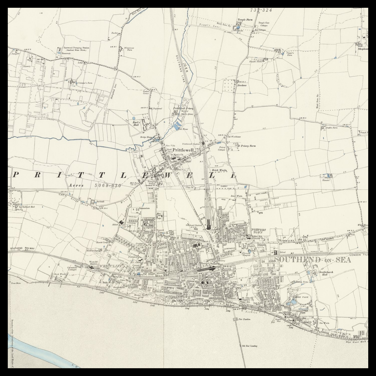 Personalised Old Map of Southend-on-Sea – The Unique Maps Co.