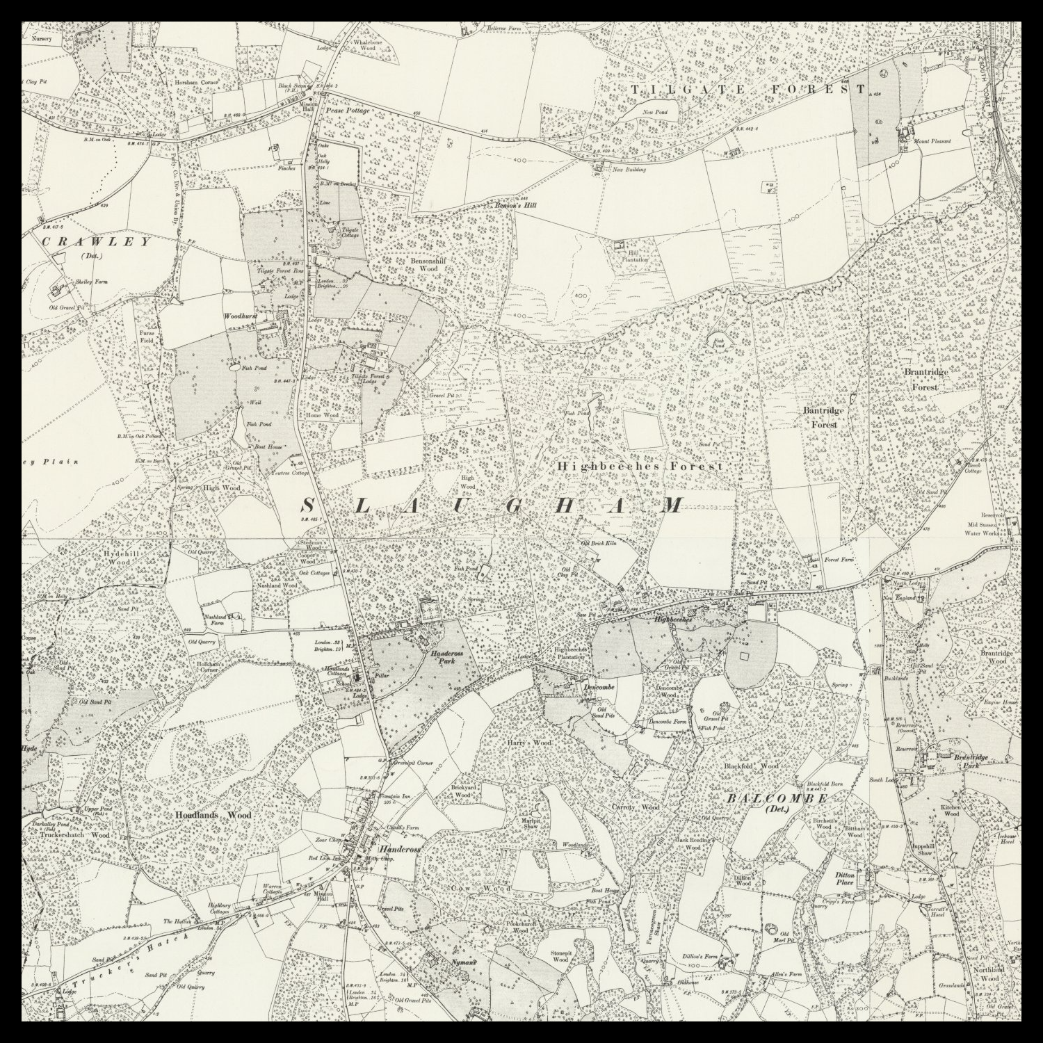 Personalised Old Map of Horsham – The Unique Maps Co.
