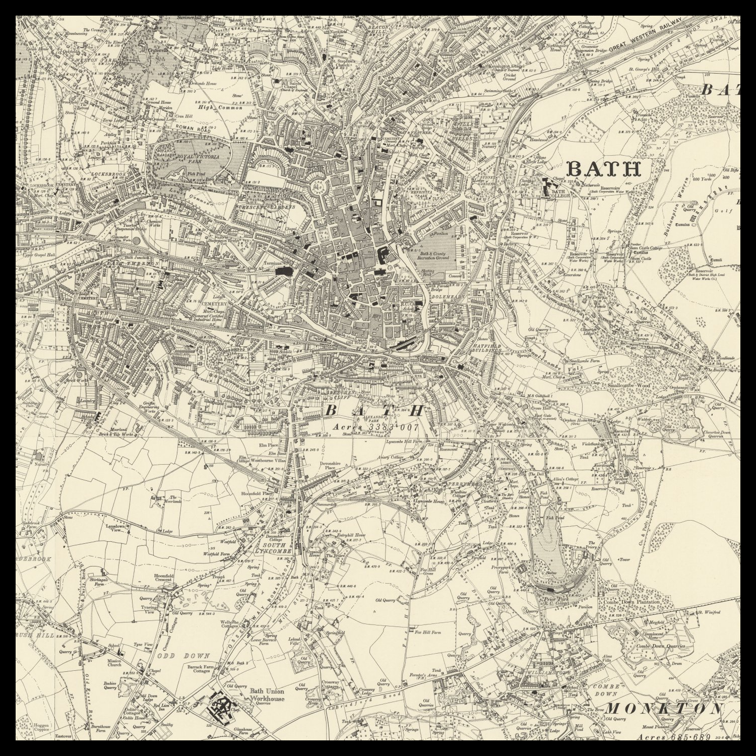 Personalised Old Map of Bath – The Unique Maps Co.