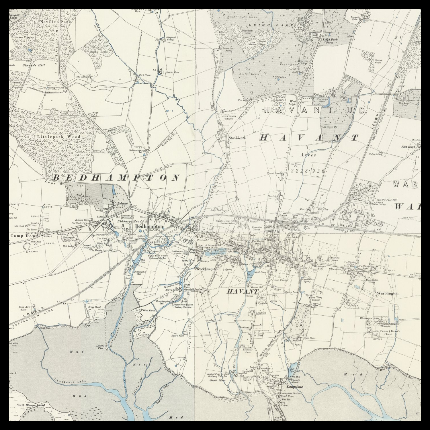 Personalised Old Map of Havant – The Unique Maps Co.